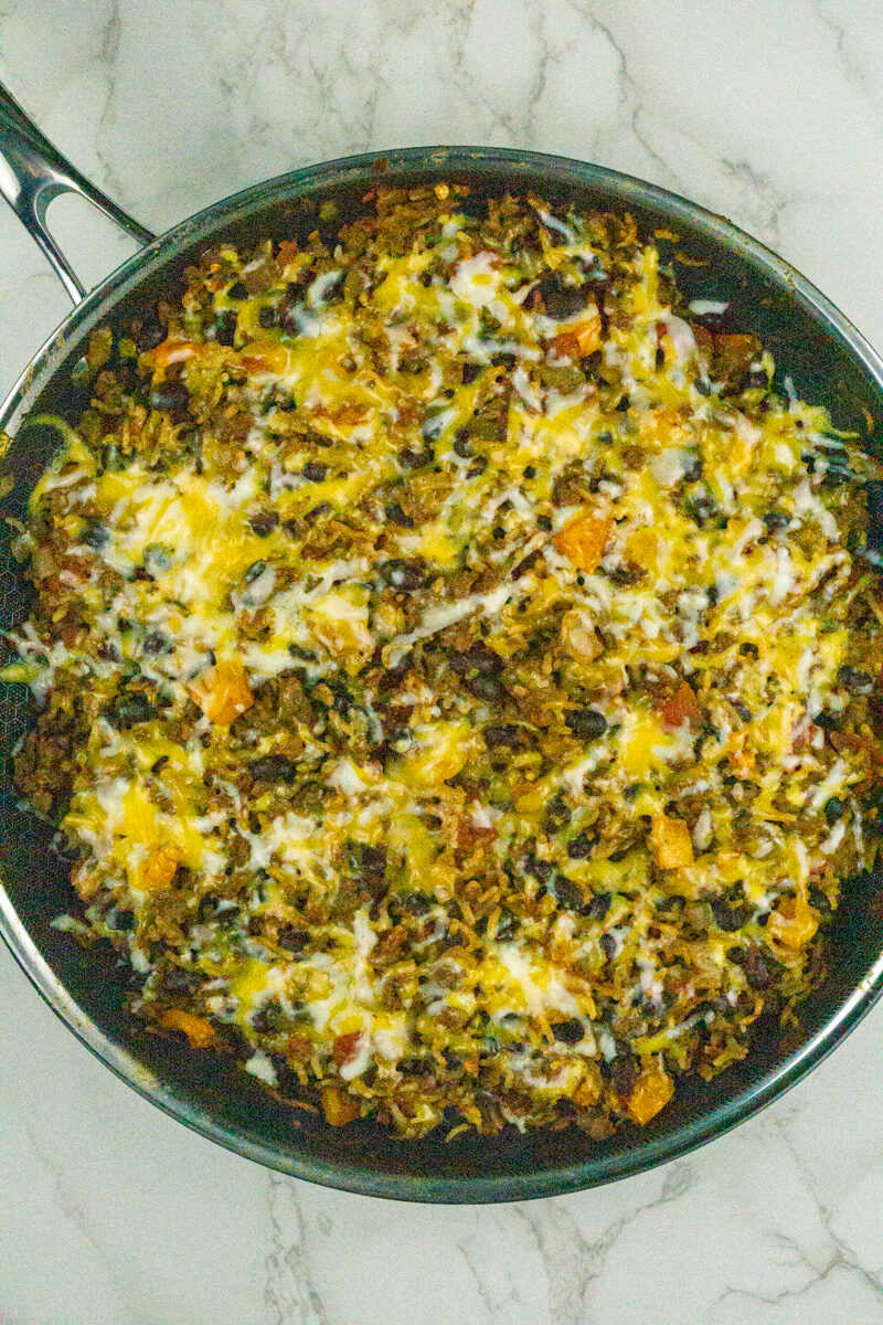 Healthy Taco Rice Skillet with Ground Beef