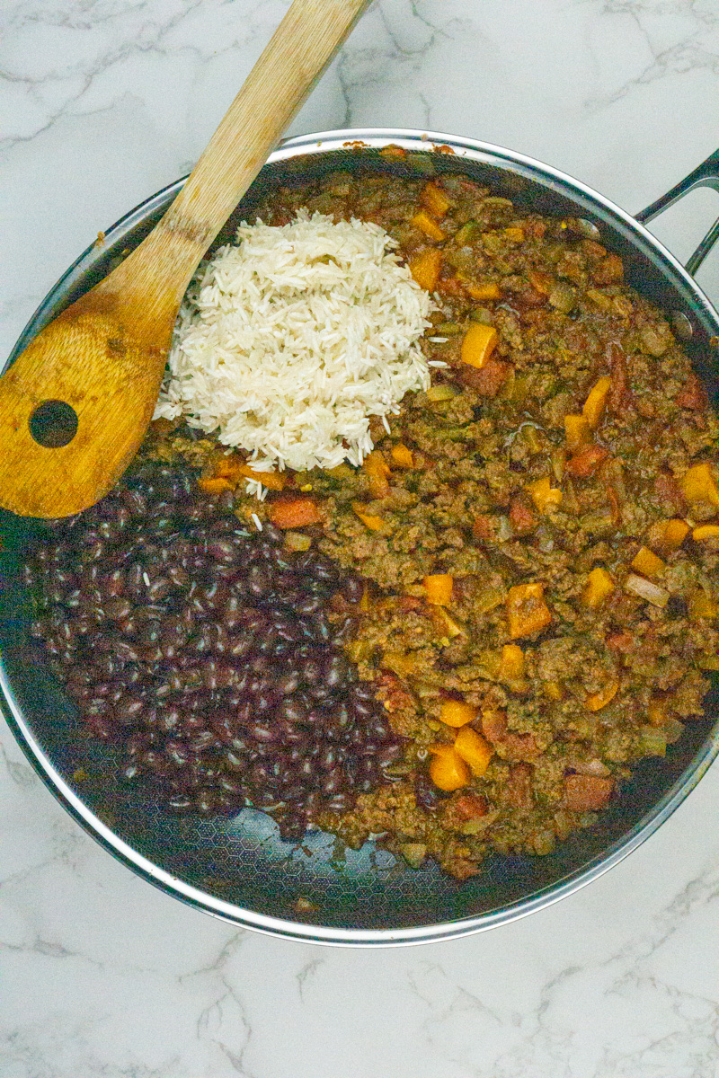 Healthy Taco Rice Skillet with Ground Beef
